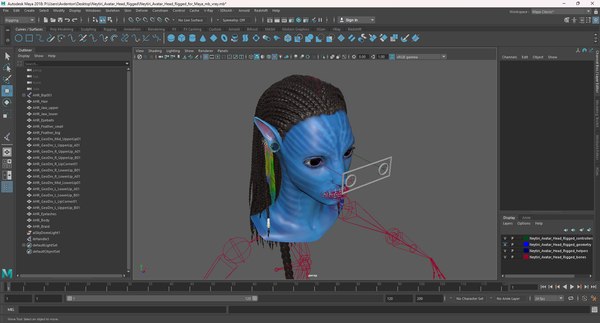 modelo 3d Cabeza de avatar de Neytiri preparada para Maya - TurboSquid ...
