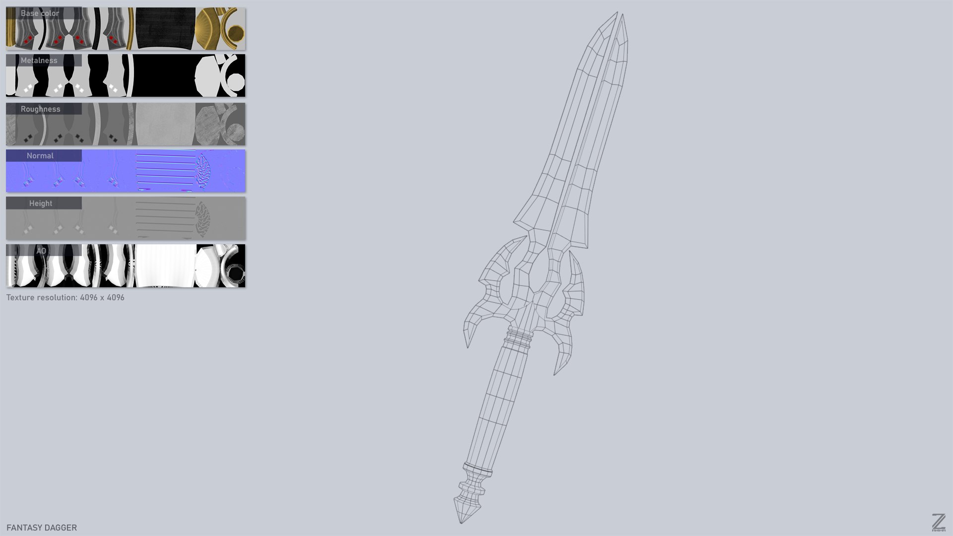 3D Fantasy Dagger - TurboSquid 2230852