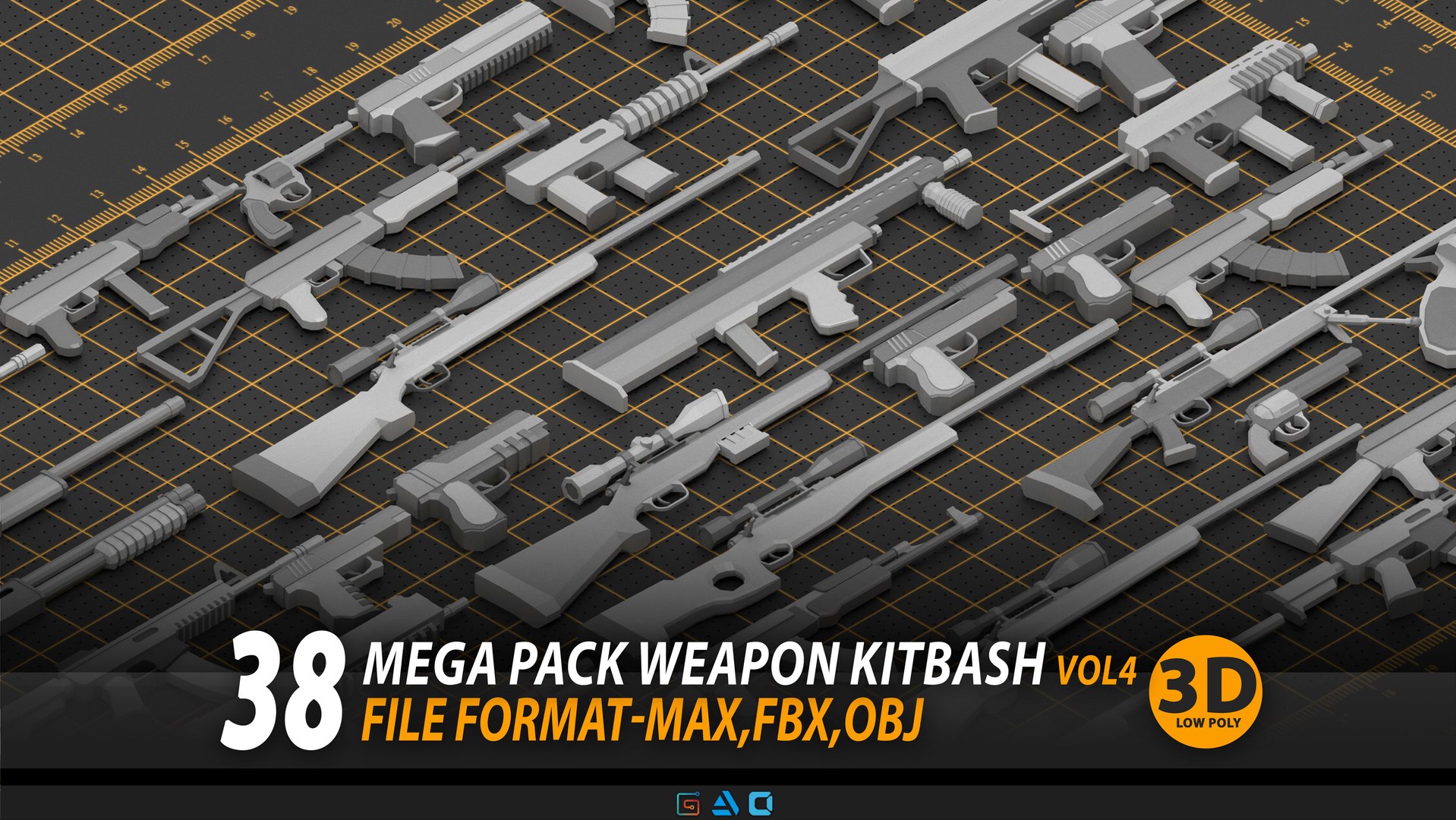 Mega Pack Weapon Kitbash Vol4 3D Model - TurboSquid 2341409