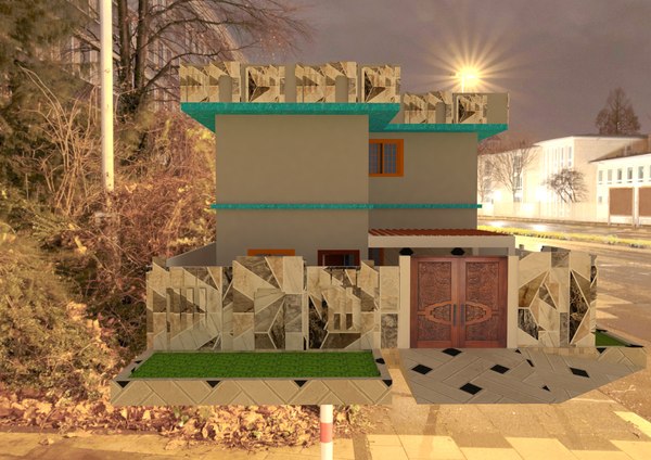 House Front Elevation and Exterior Design 3D model - TurboSquid 1784466