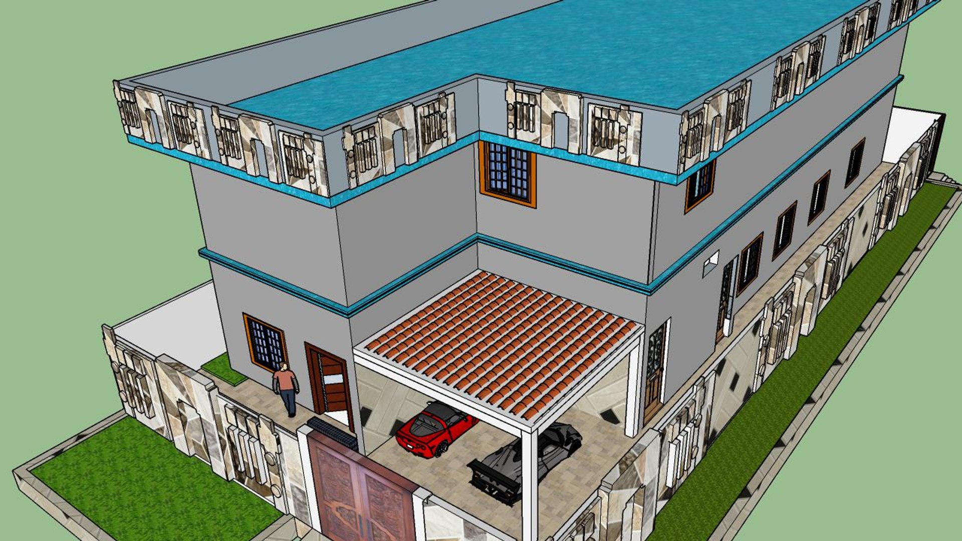 House Front Elevation And Exterior Design 3D Model - TurboSquid 1784466