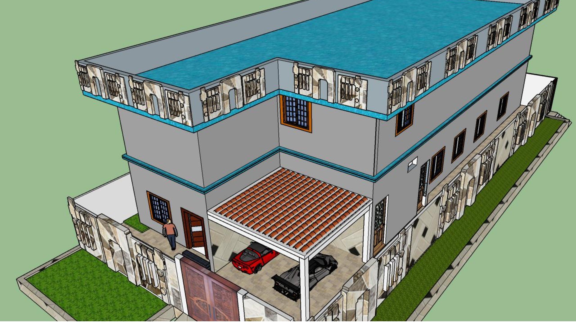 House Front Elevation And Exterior Design 3D Model - TurboSquid 1784466