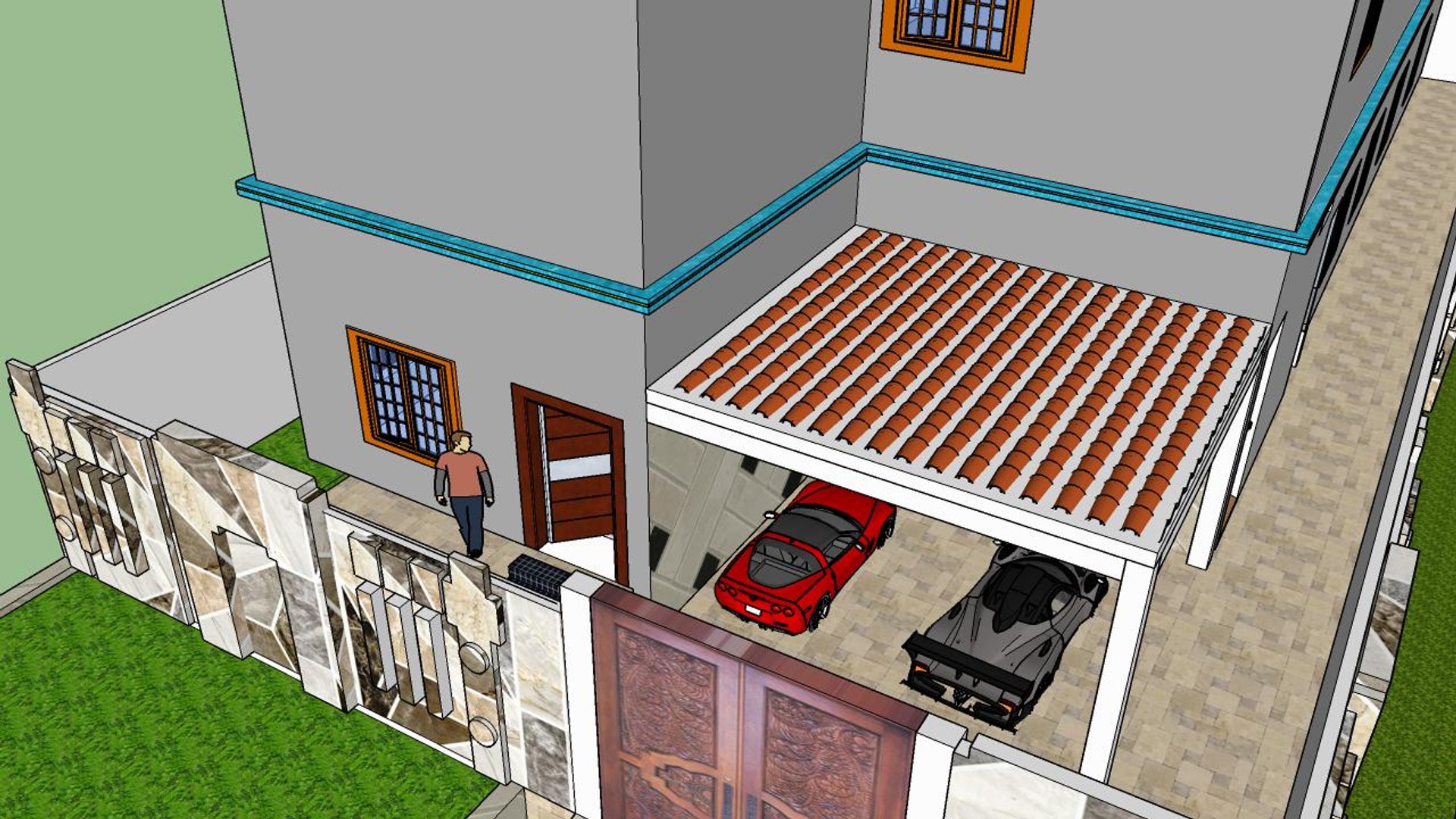 House Front Elevation And Exterior Design 3D Model - TurboSquid 1784466