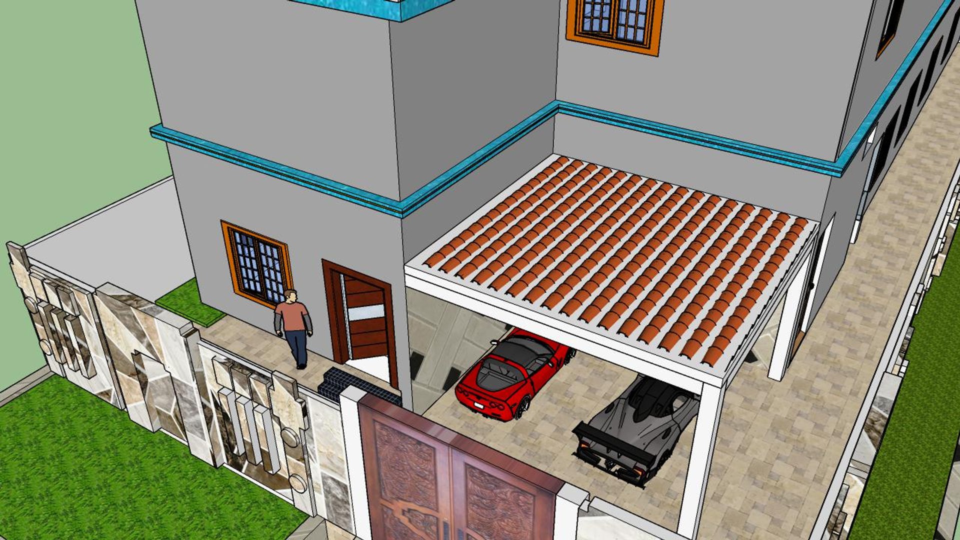 House Front Elevation And Exterior Design 3D Model - TurboSquid 1784466