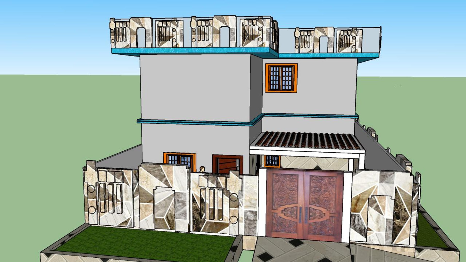 House Front Elevation And Exterior Design 3D Model - TurboSquid 1784466