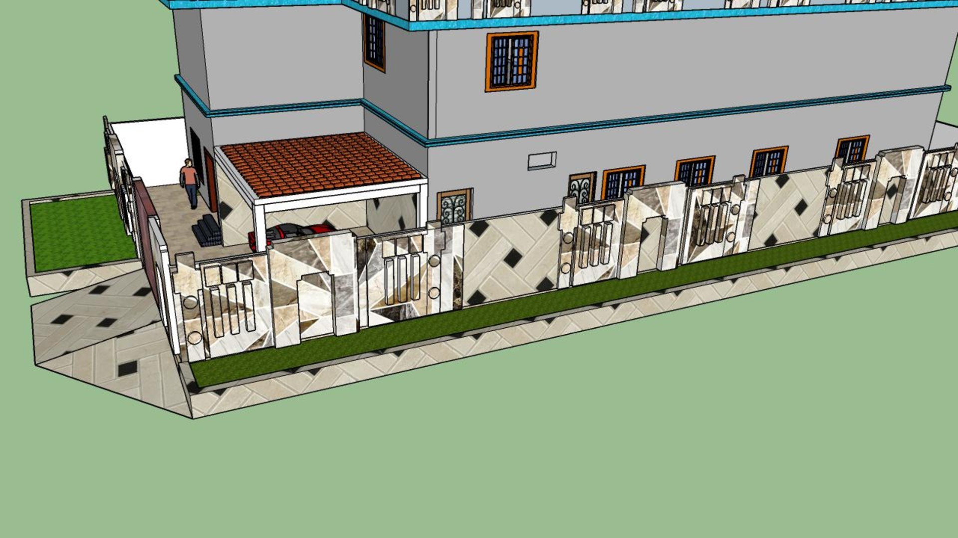 House Front Elevation And Exterior Design 3D Model - TurboSquid 1784466