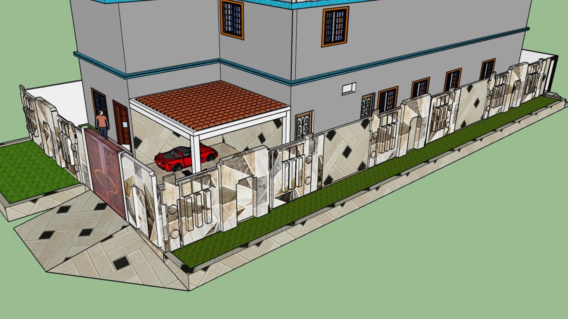 House Front Elevation And Exterior Design 3D Model - TurboSquid 1784466
