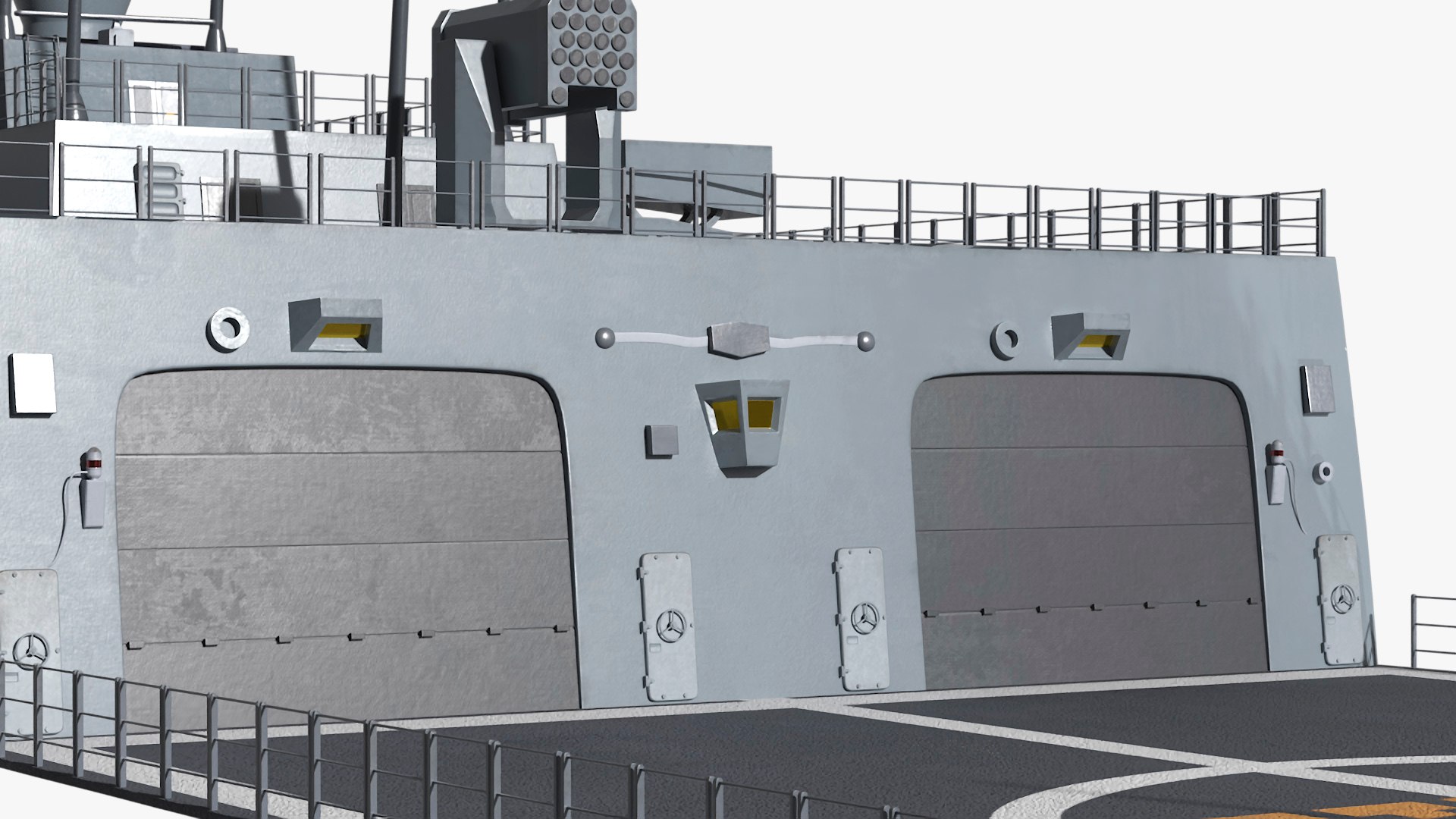 3D Naval Ship Deck With Helipad - TurboSquid 2384814