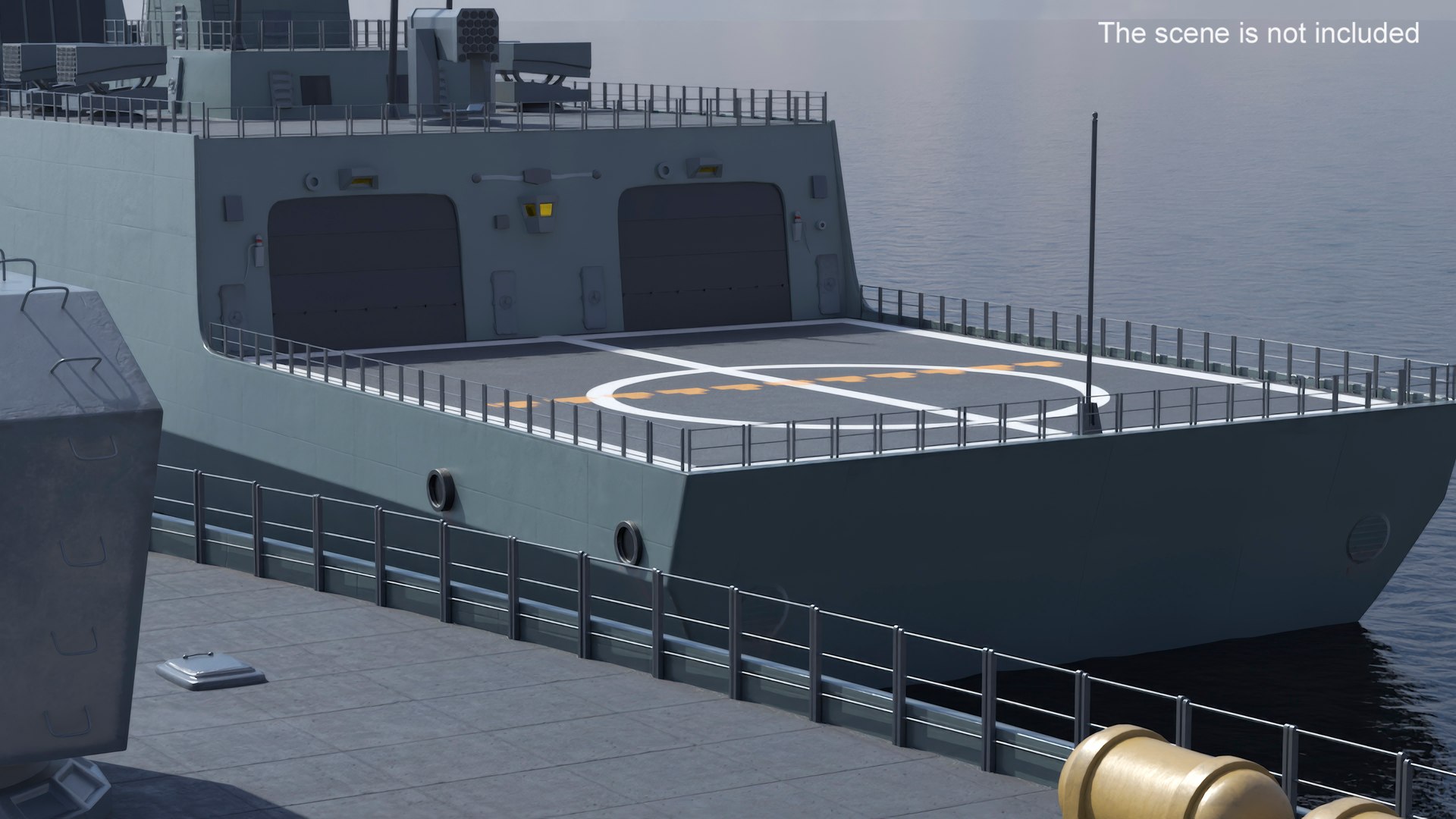3D Naval Ship Deck With Helipad - TurboSquid 2384814