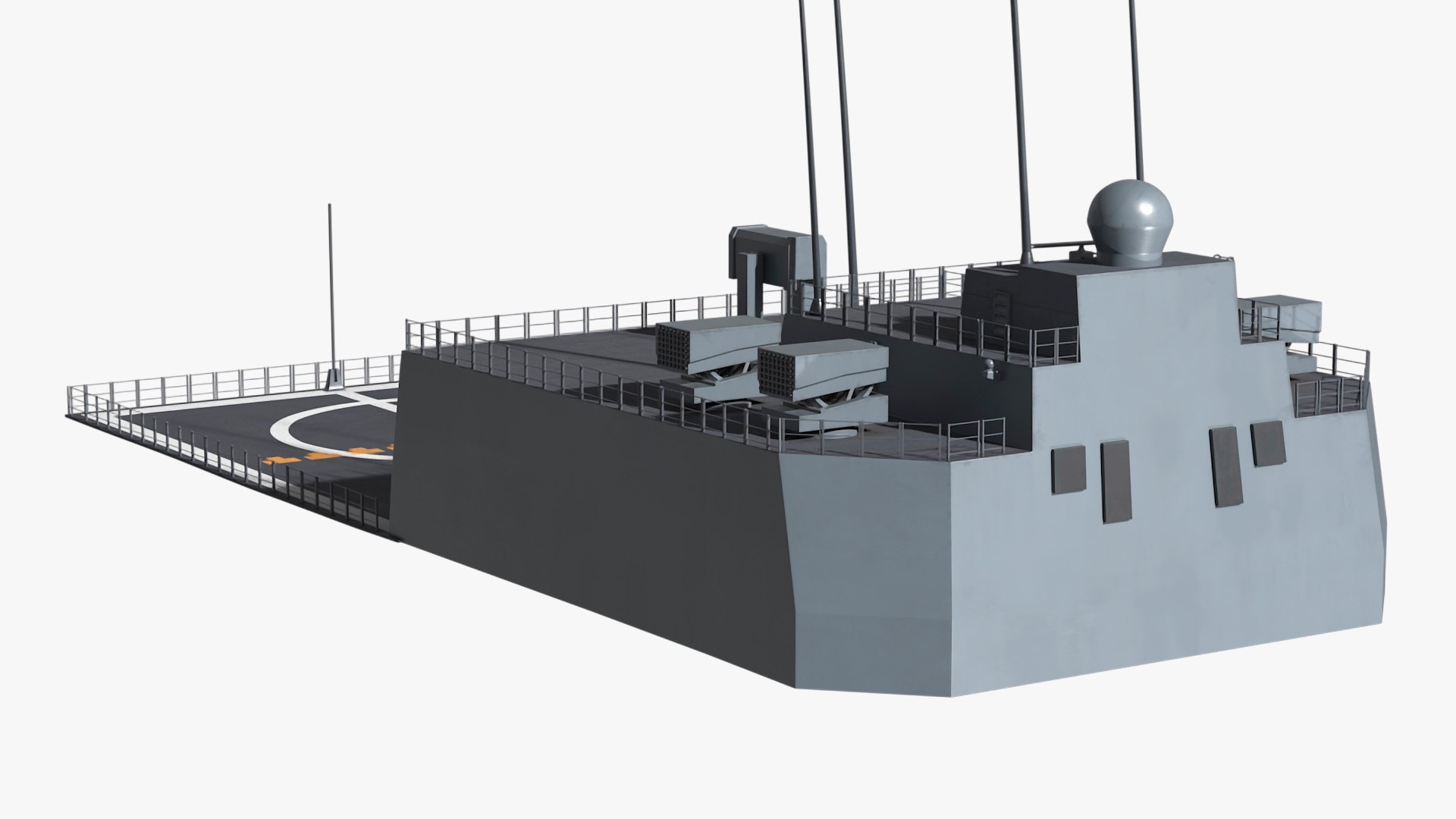 3D Naval Ship Deck With Helipad - TurboSquid 2384814