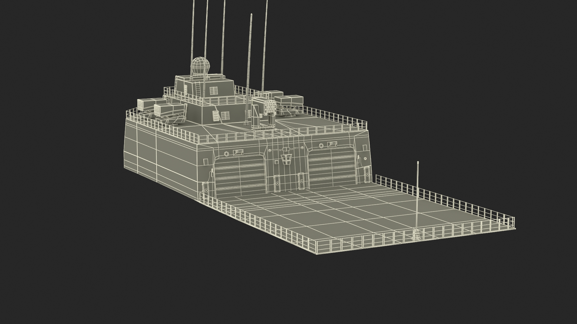 3D Naval Ship Deck With Helipad - TurboSquid 2384814