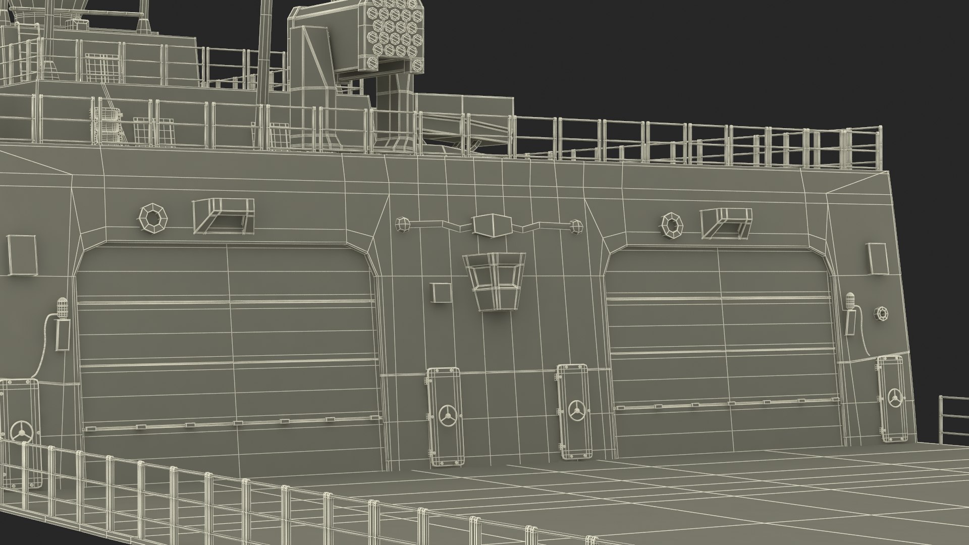 3D Naval Ship Deck With Helipad - TurboSquid 2384814