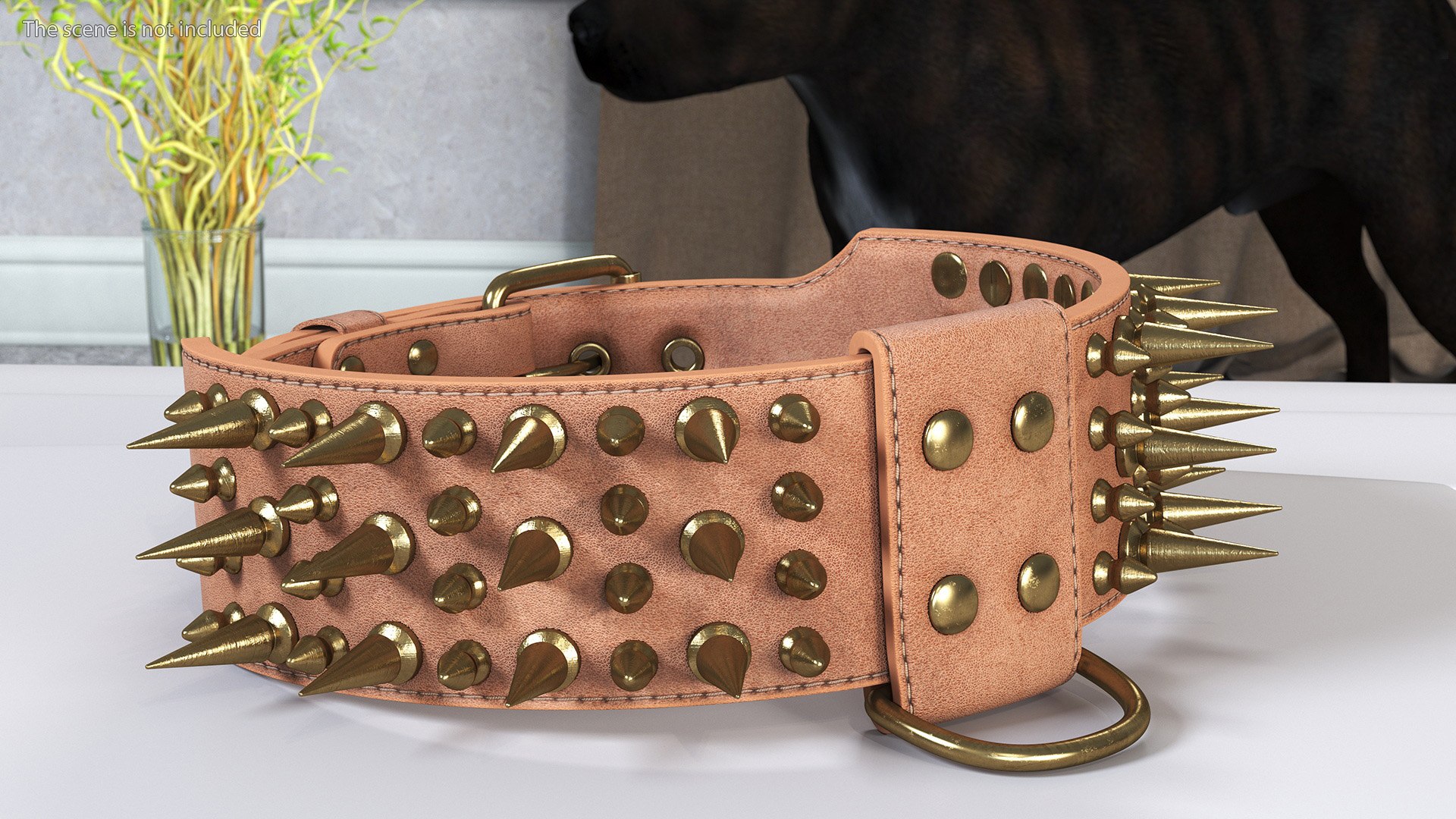 Spiked Tough Leather Dog Collar Model - TurboSquid 2147270