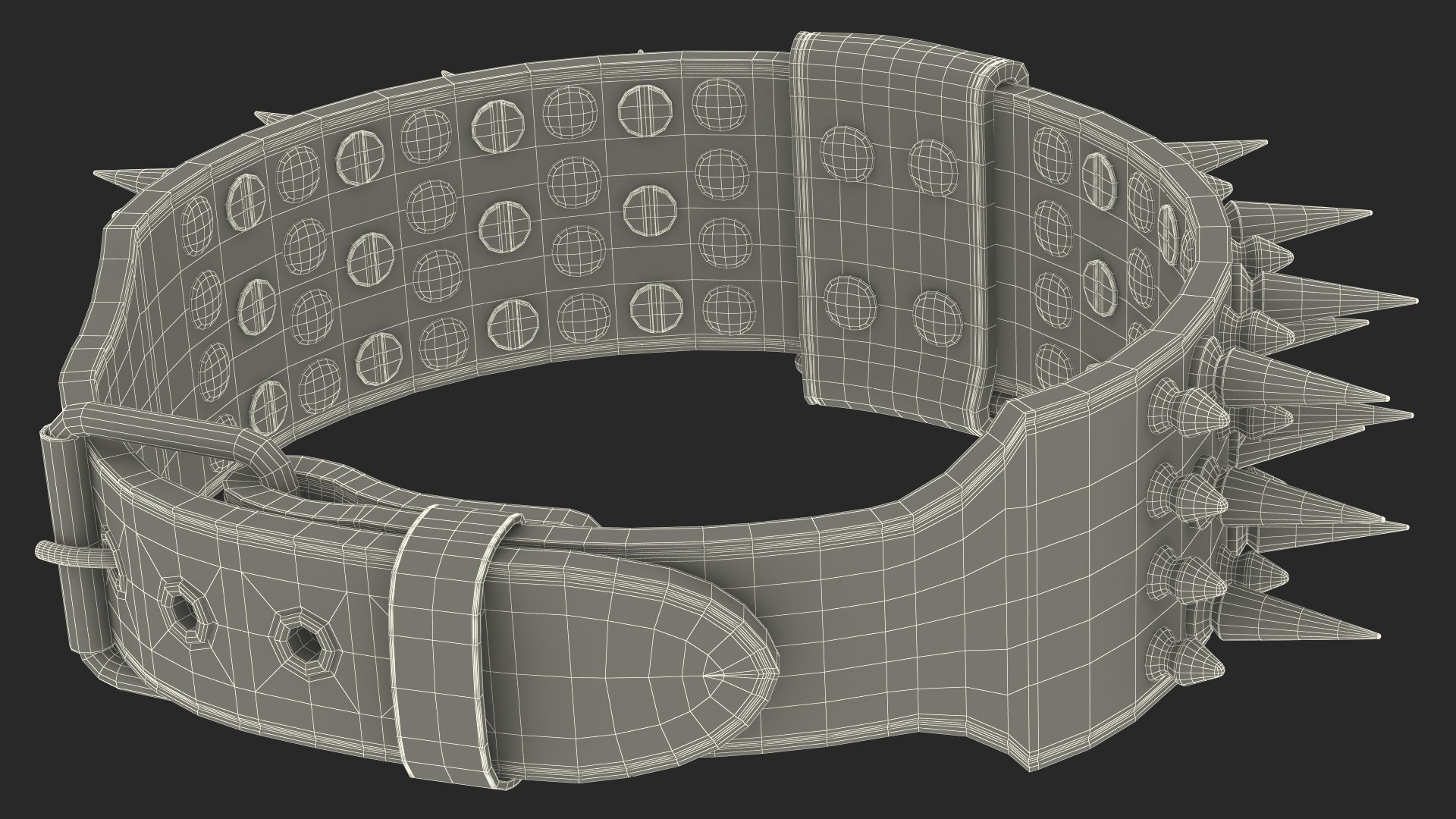 Spiked Tough Leather Dog Collar Model - TurboSquid 2147270