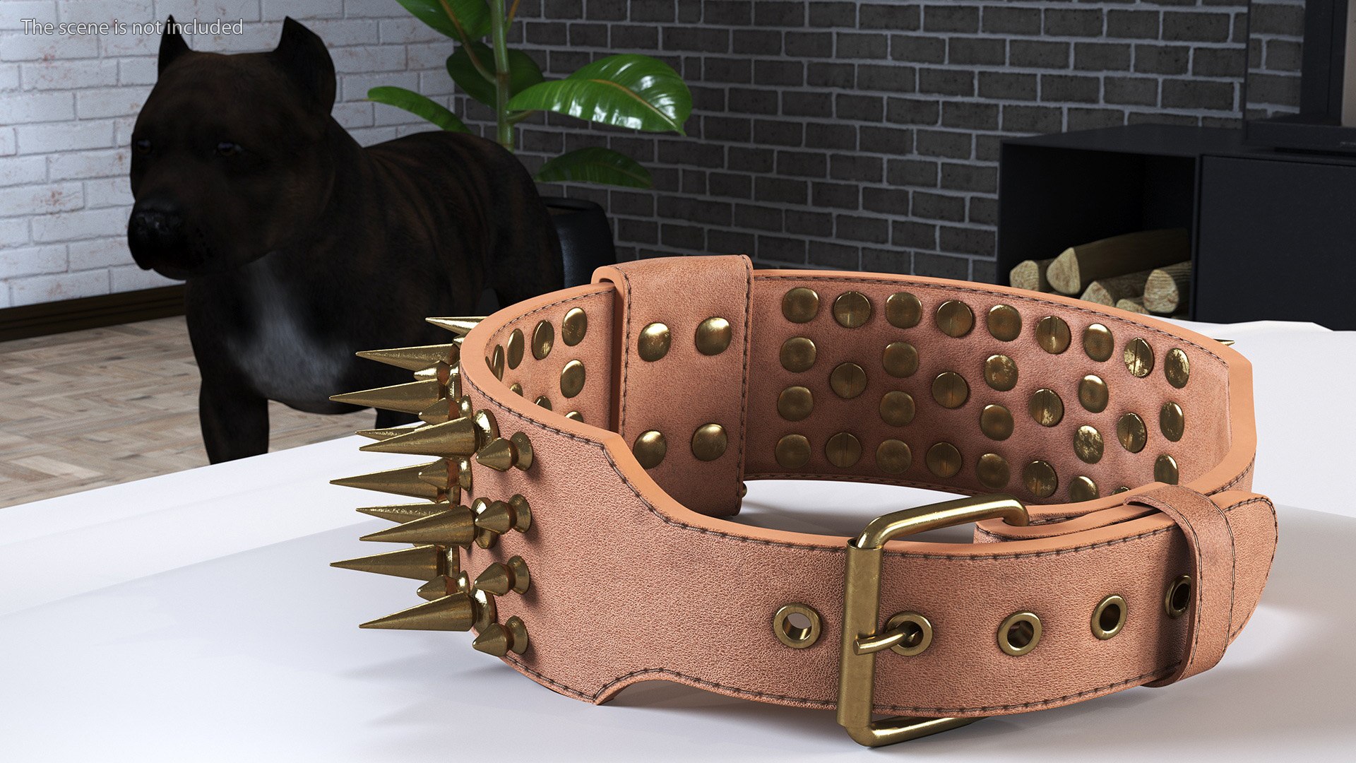Spiked Tough Leather Dog Collar Model - TurboSquid 2147270