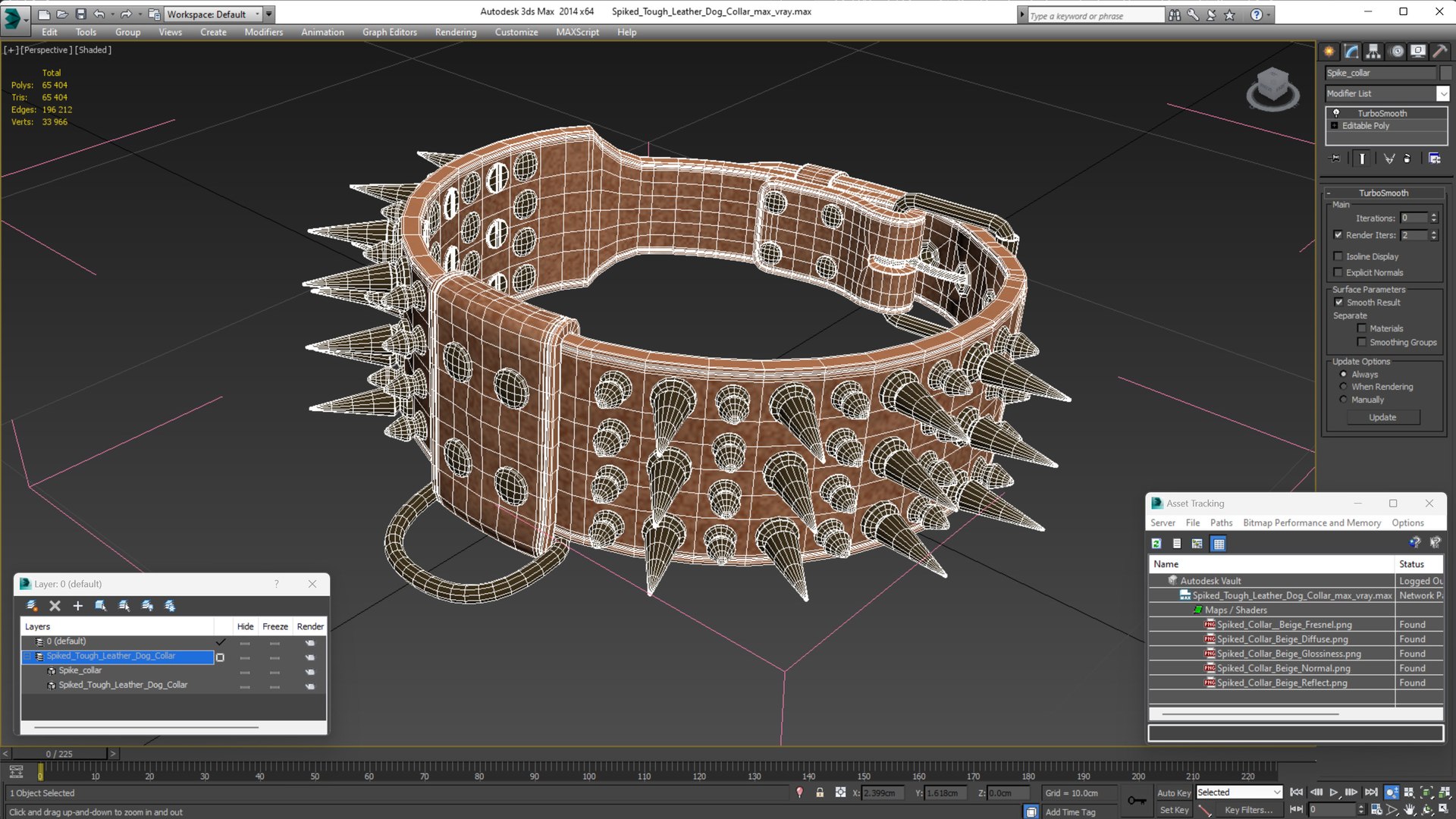 Spiked Tough Leather Dog Collar Model - TurboSquid 2147270