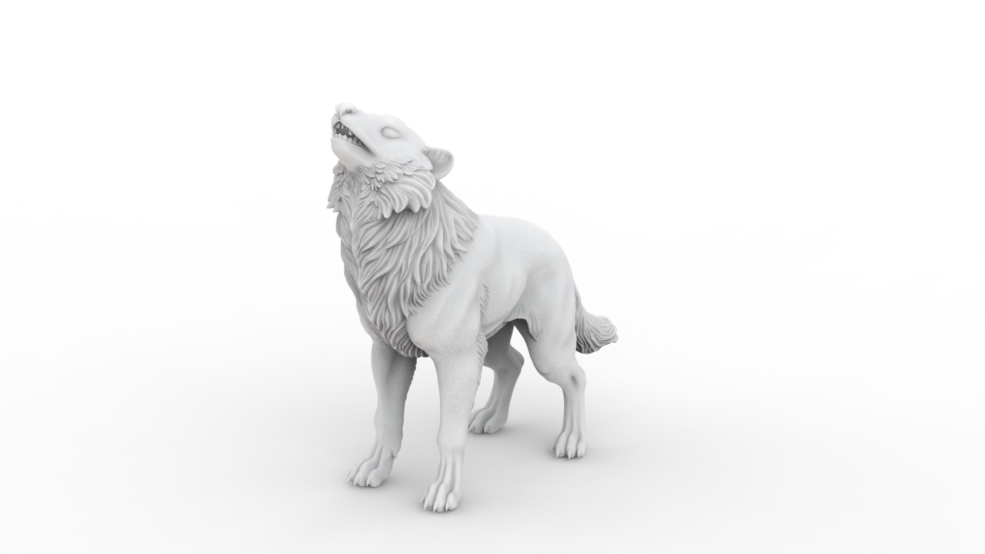 3D Model Wolf Howling 3D Sculpture Model - TurboSquid 2433132