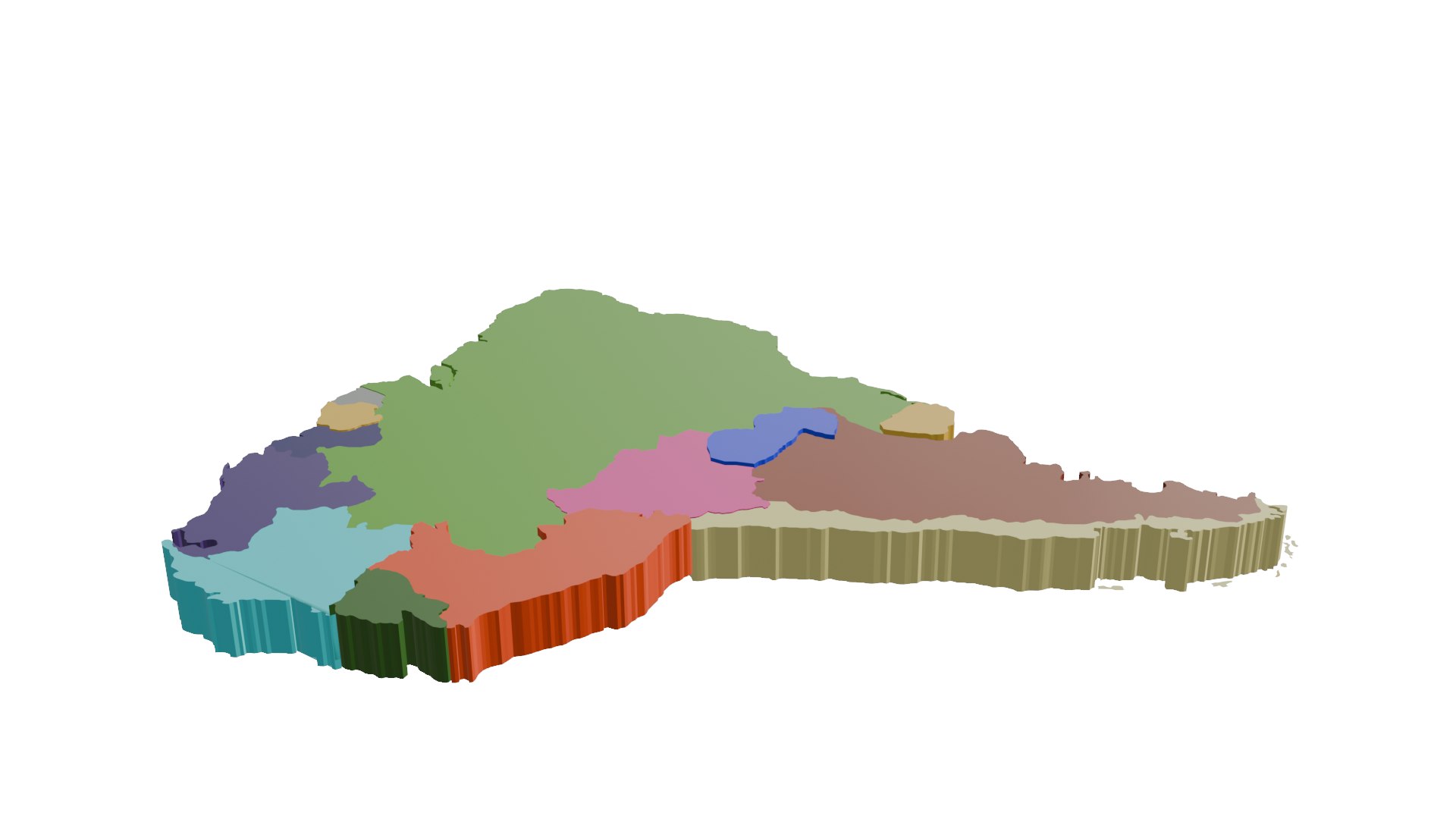 3D Map Of South America Model - TurboSquid 2185538