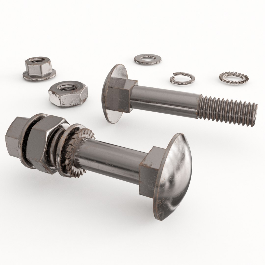Screw With Nut 18 3D Model - TurboSquid 1925960