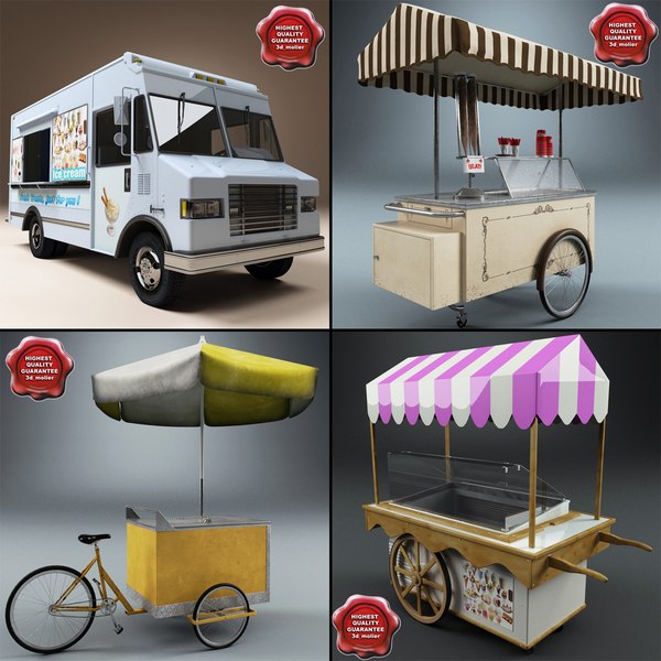 3d ice cream cart