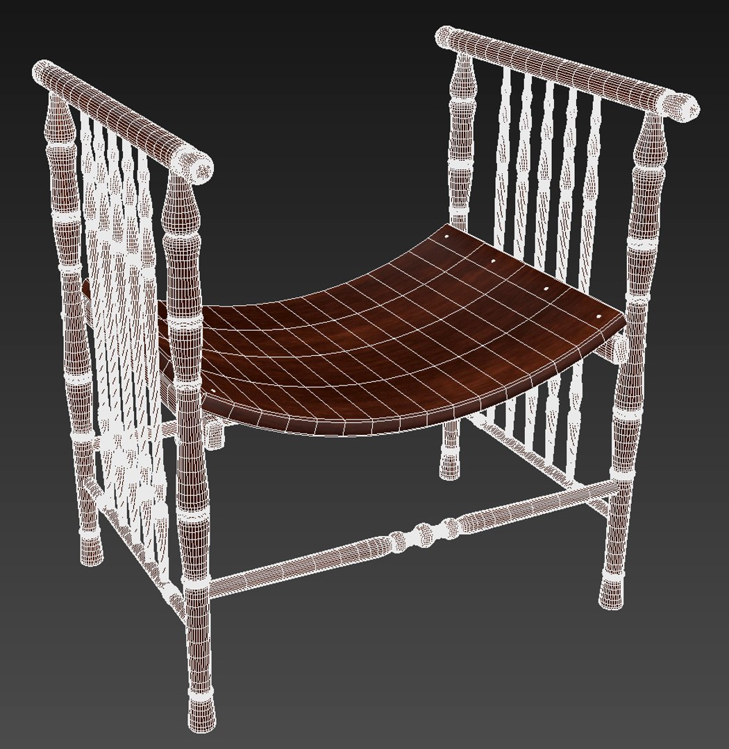 3d Antique Bustle Bench