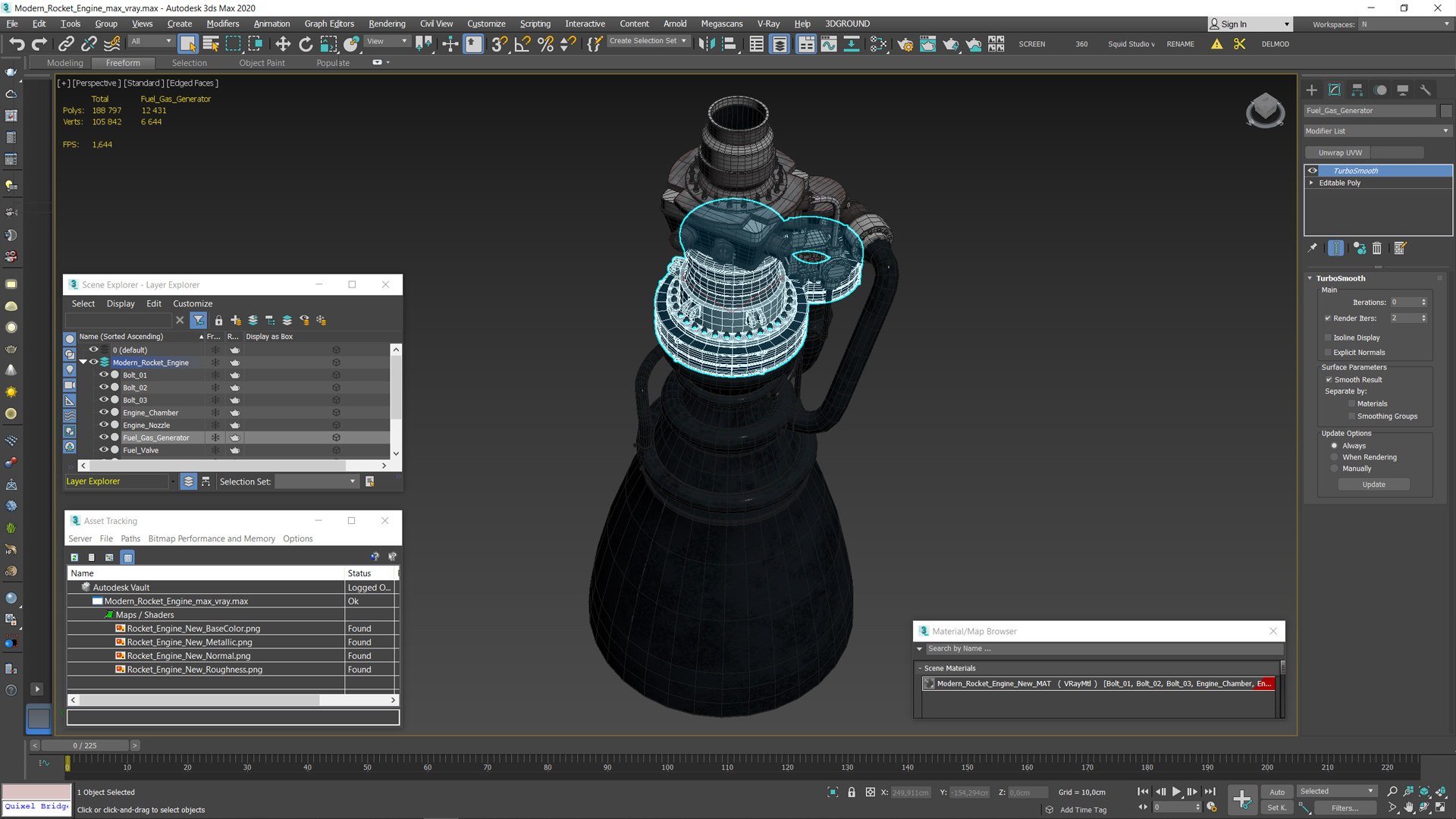 3D Modern Rocket Engine - TurboSquid 2391854