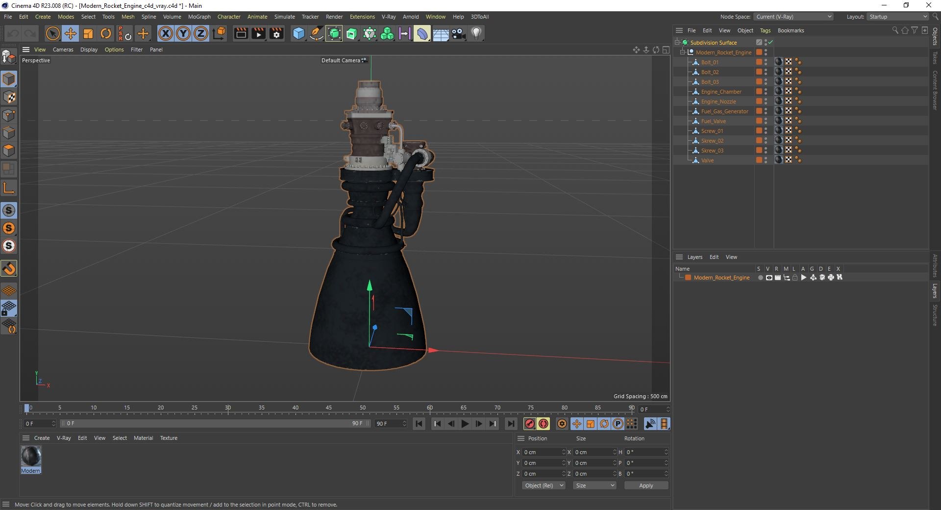 3D Modern Rocket Engine - TurboSquid 2391854