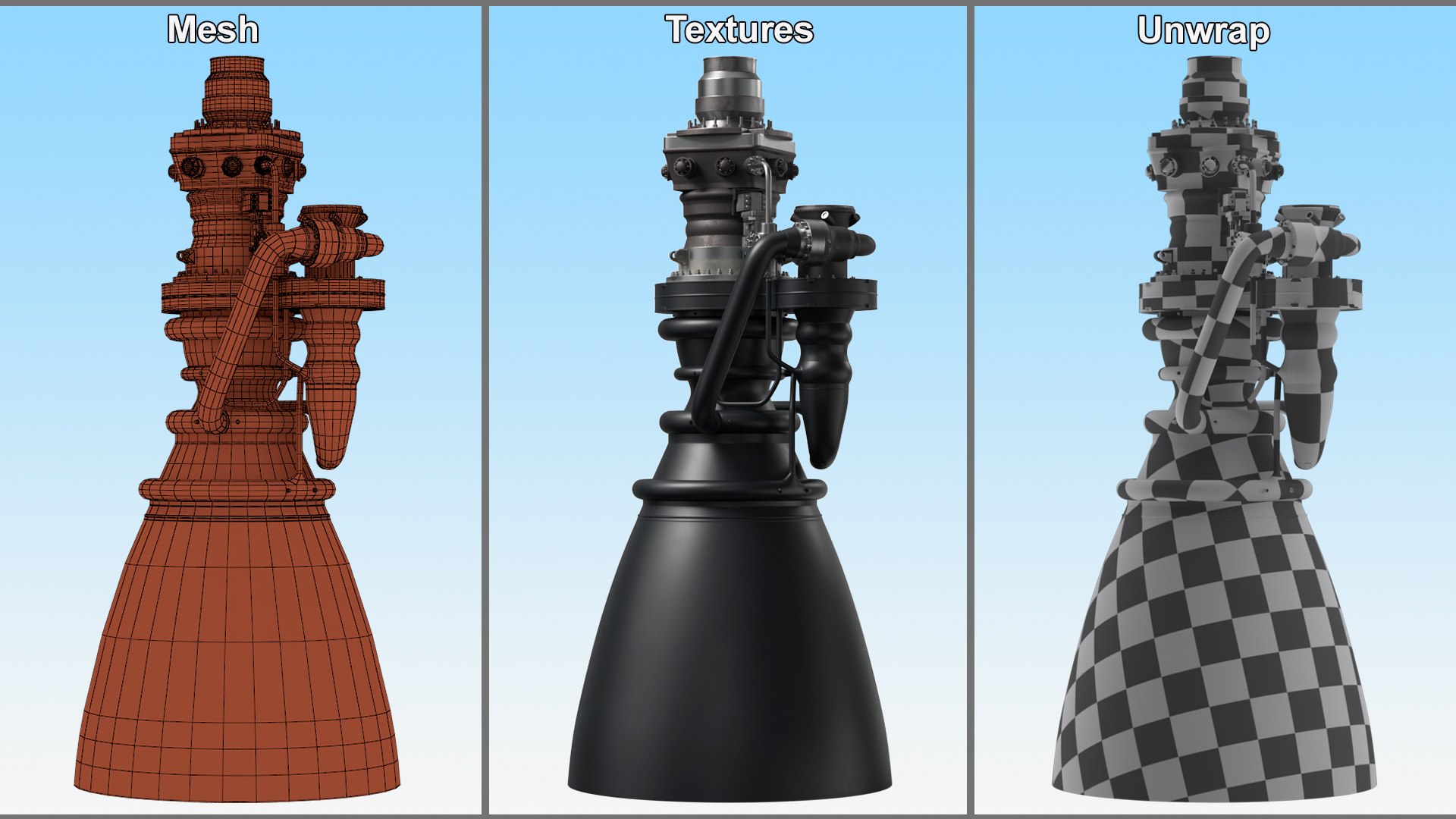 3D Modern Rocket Engine - TurboSquid 2391854