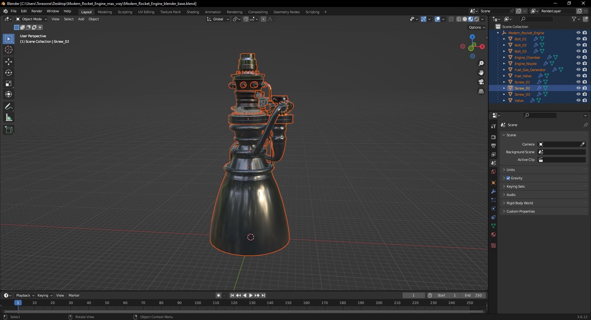 3D Modern Rocket Engine - TurboSquid 2391854