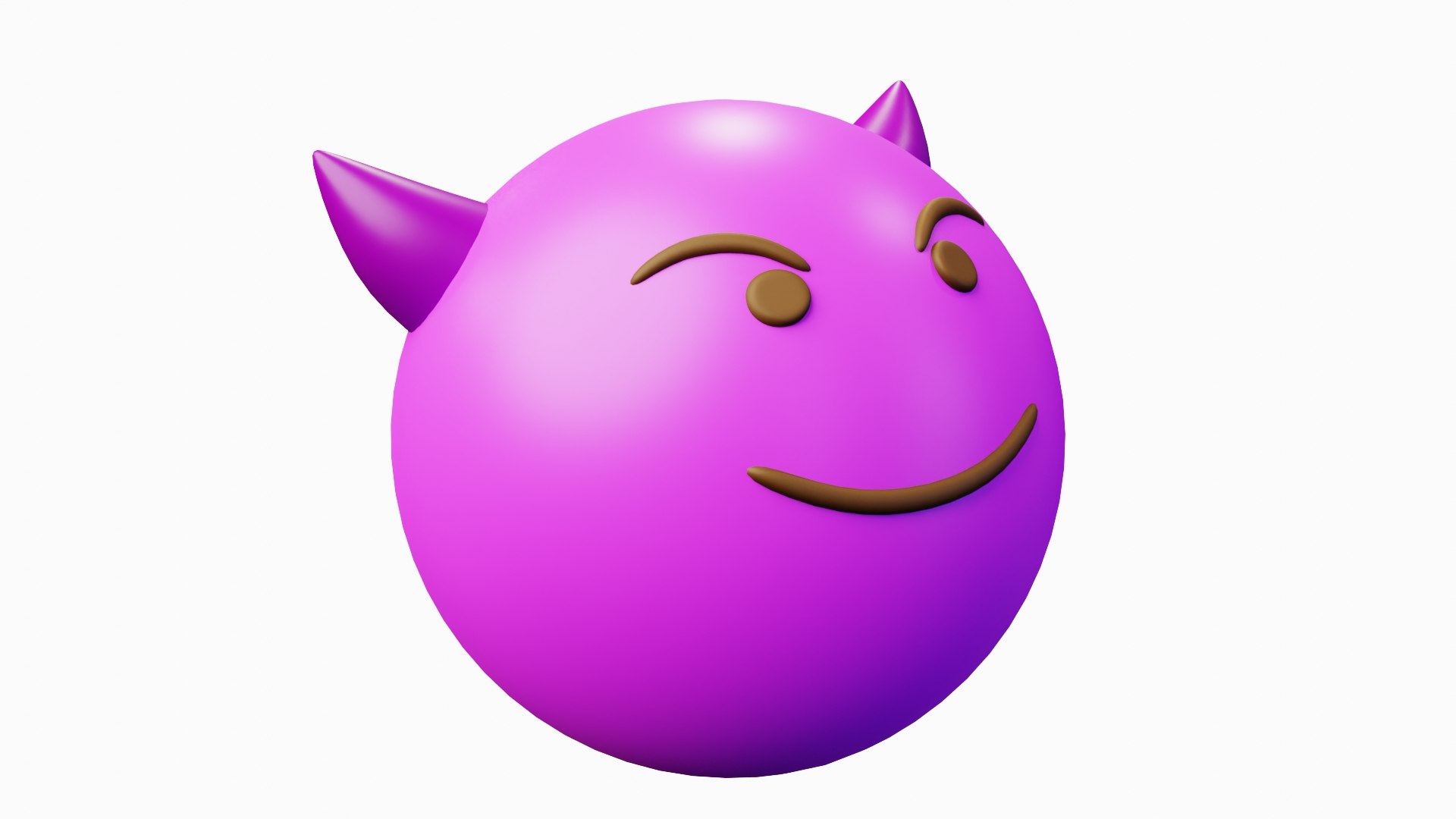 Evil Purple Emoticon Emoji Or Smiley 3D - TurboSquid 2113381