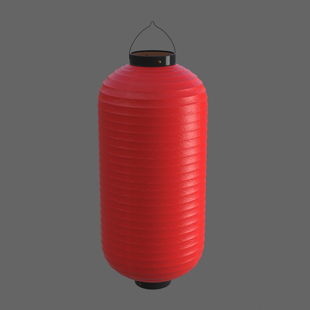 Japanese Paper Lantern Lights 3d Model