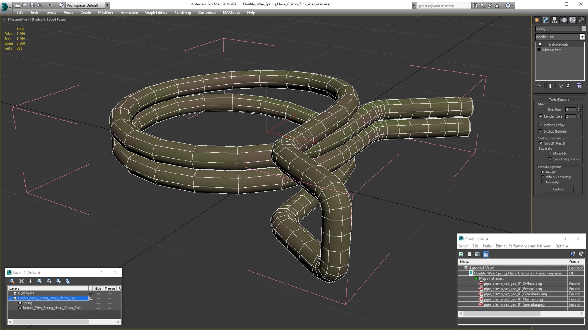 Double Wire Spring Hose Clamp Zink 3D model - TurboSquid 1784773