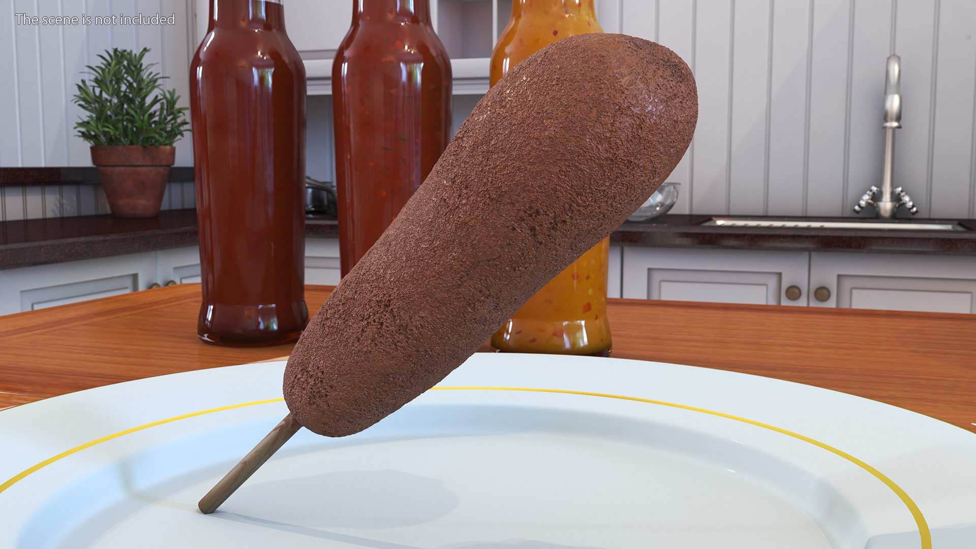 3D Corn Dog With Mustard Model - TurboSquid 2148489