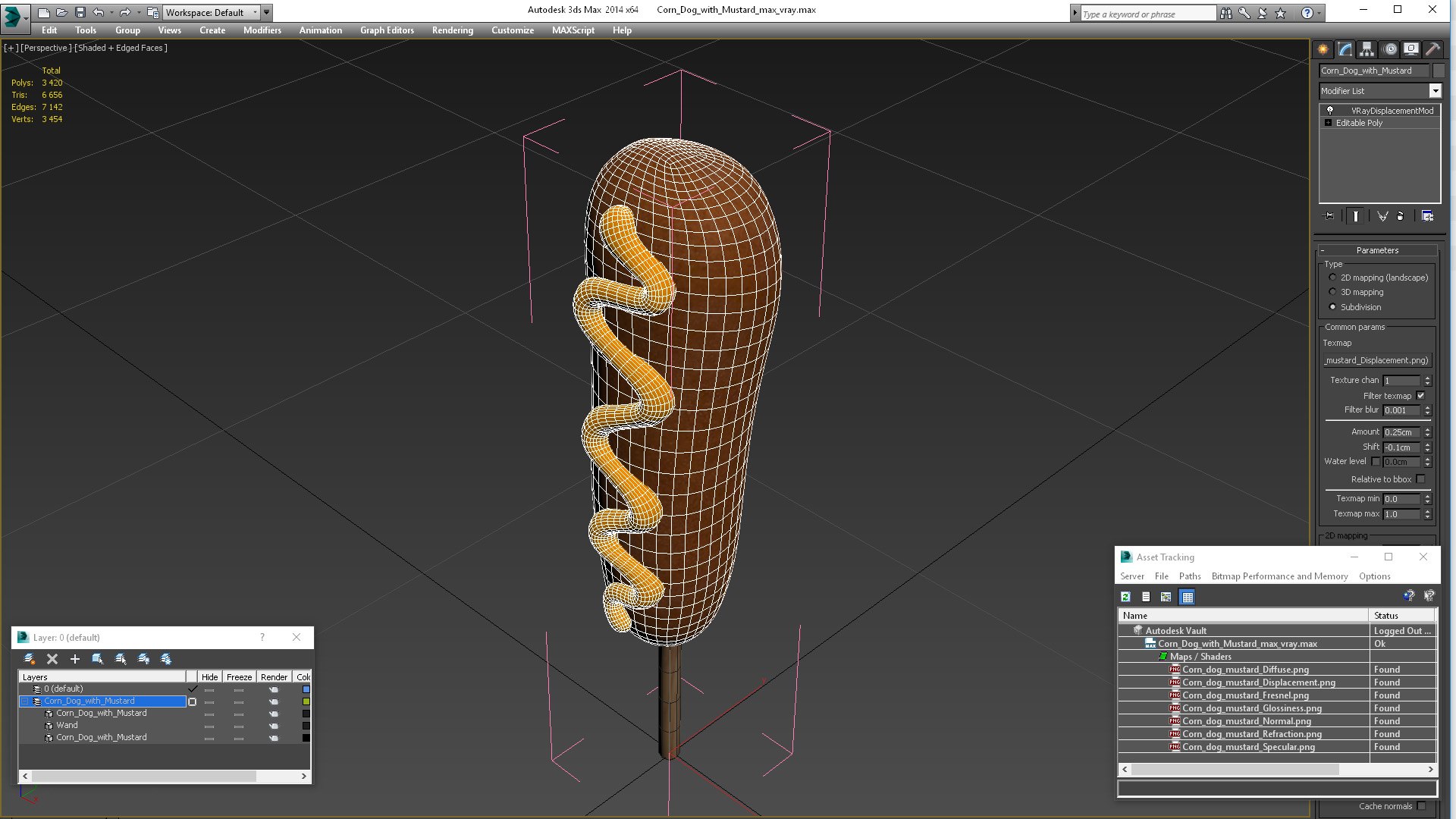3D Corn Dog With Mustard Model - TurboSquid 2148489