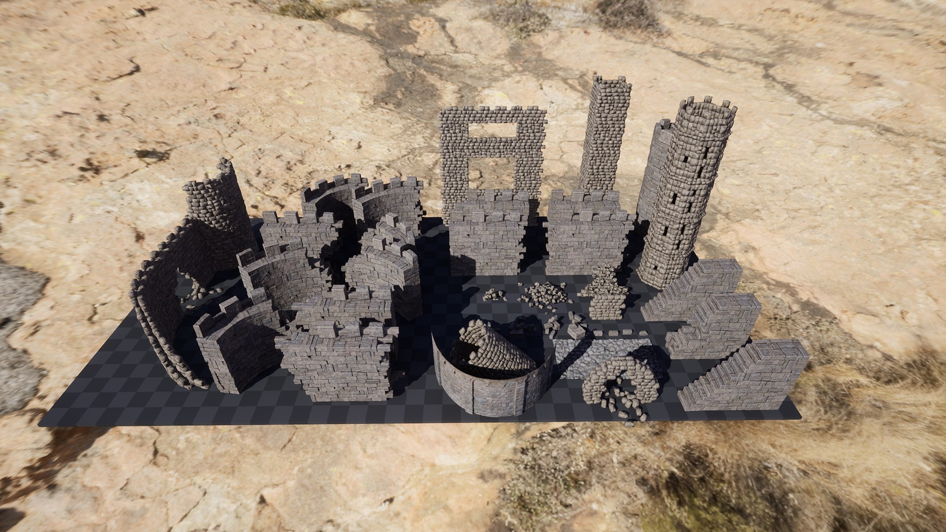 Ultimate Medieval Castle Walls Towers 40 Assets 3D - TurboSquid 1984257