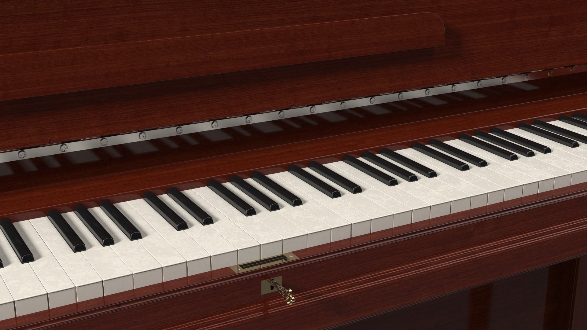 3D Model Red Upright Piano Rigged For Maya - TurboSquid 2407567