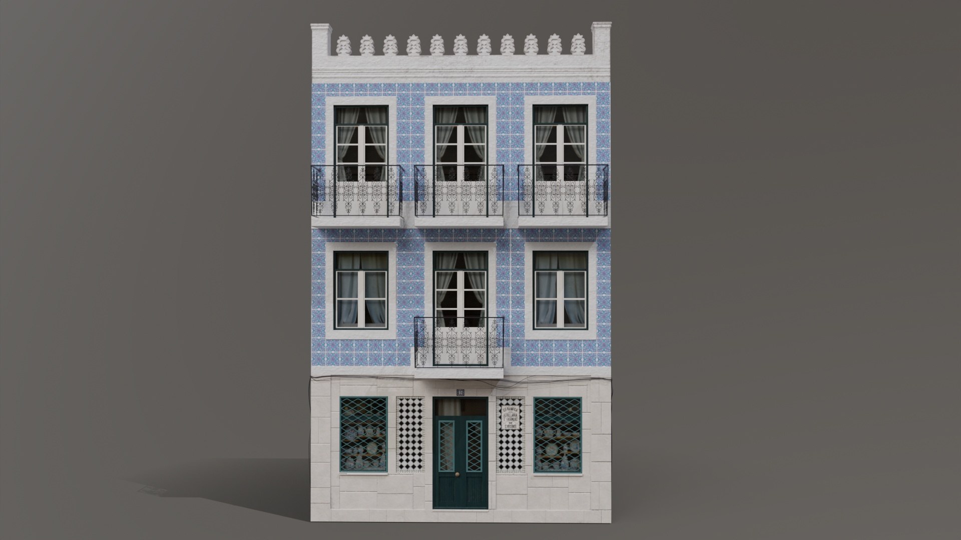 3D Facade Of A Portuguese Building 2 Model - TurboSquid 2324740
