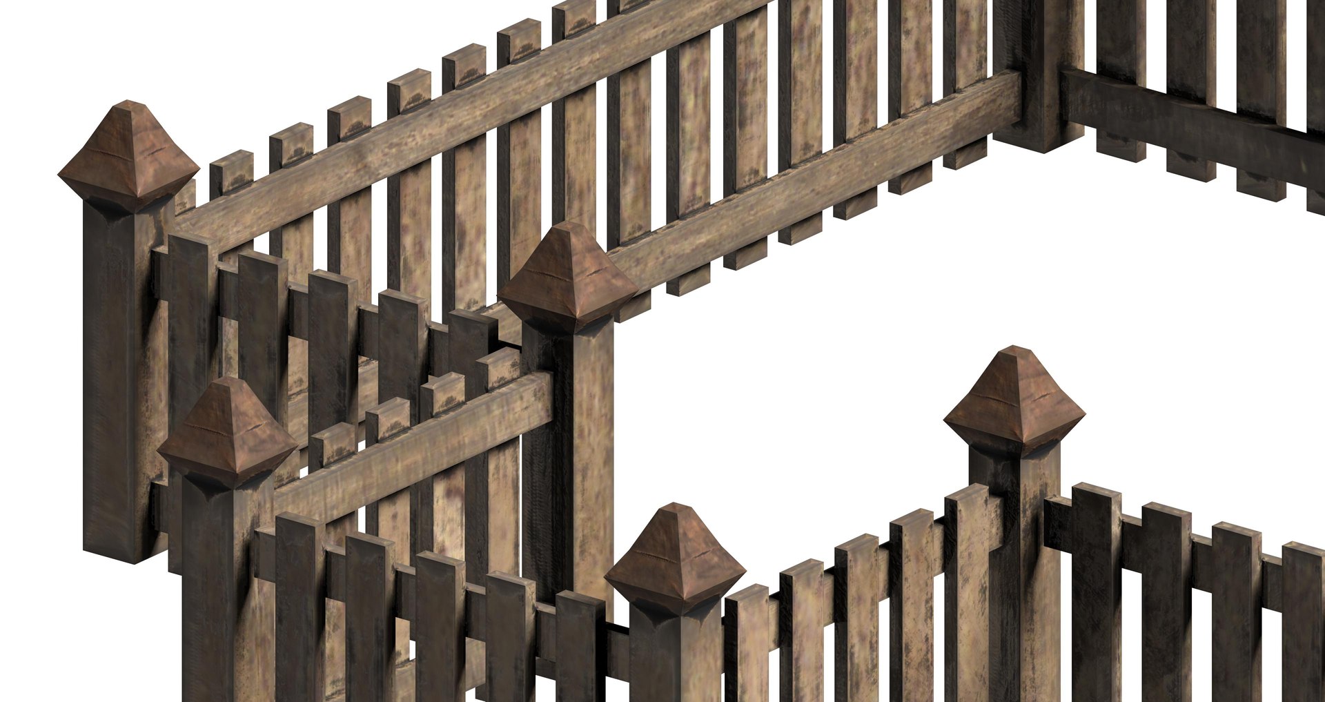 Medieval fence set 3D model - TurboSquid 2104206