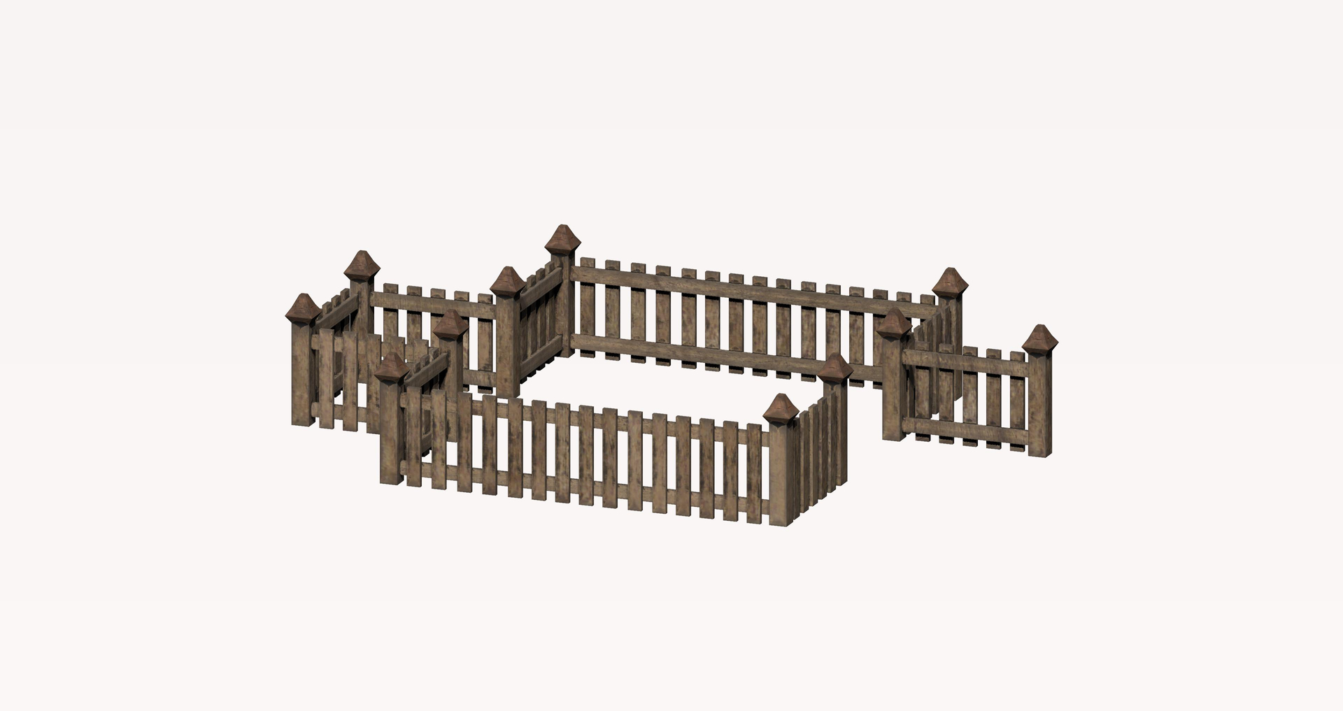 Medieval fence set 3D model - TurboSquid 2104206