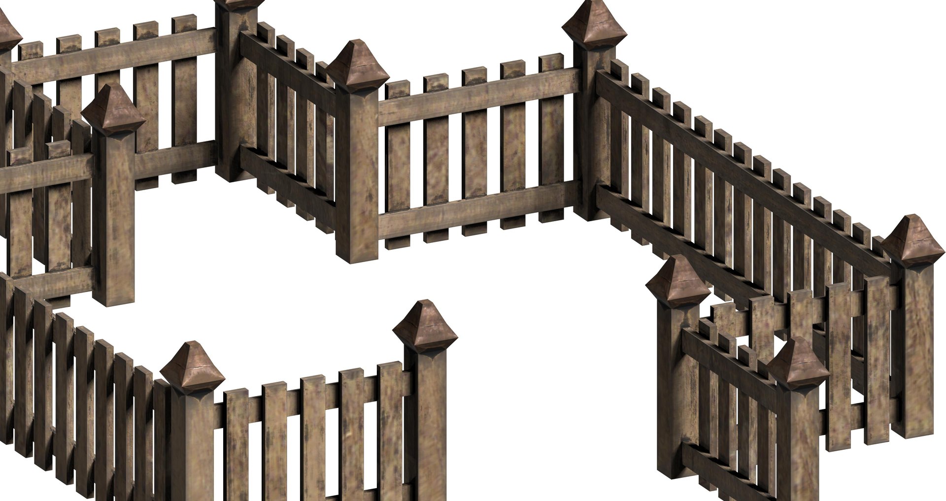Medieval fence set 3D model - TurboSquid 2104206