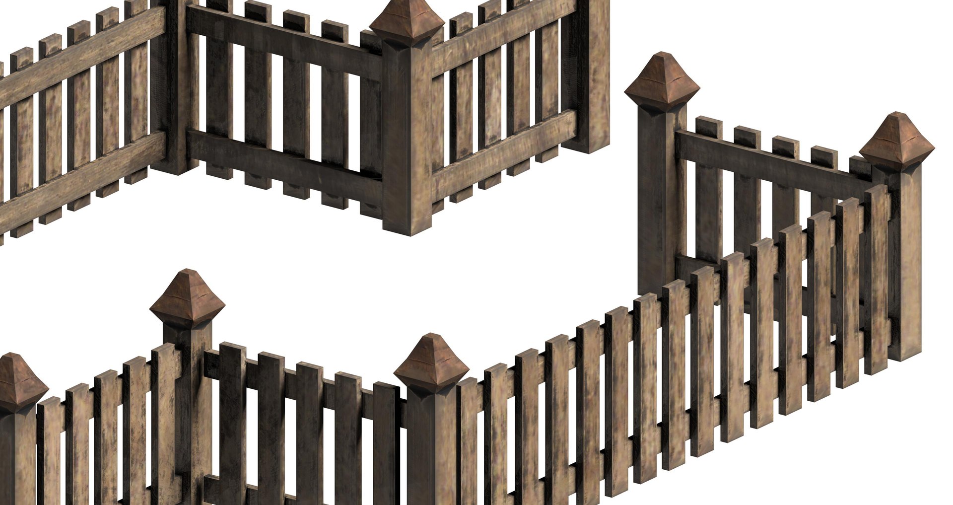 Medieval fence set 3D model - TurboSquid 2104206