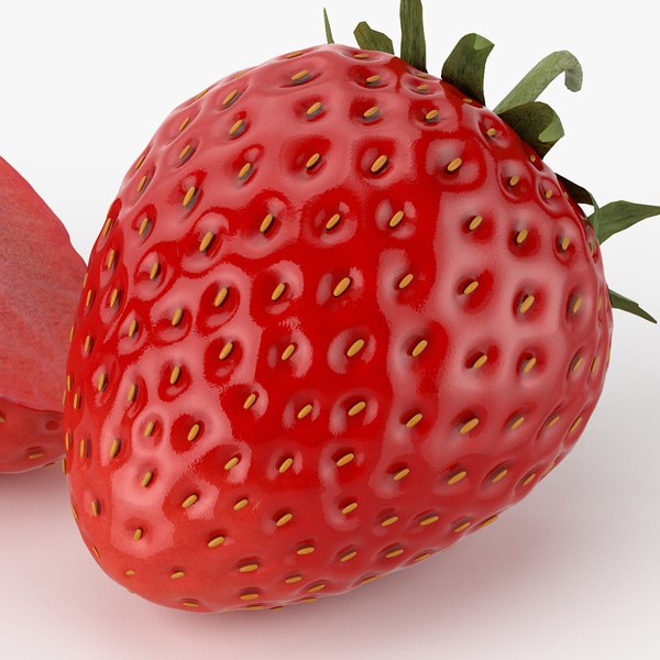 realistic strawberry real 3d model