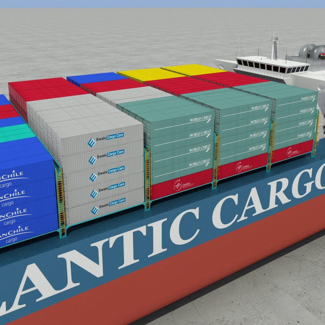 Realistic Cargo Ship 3d Model