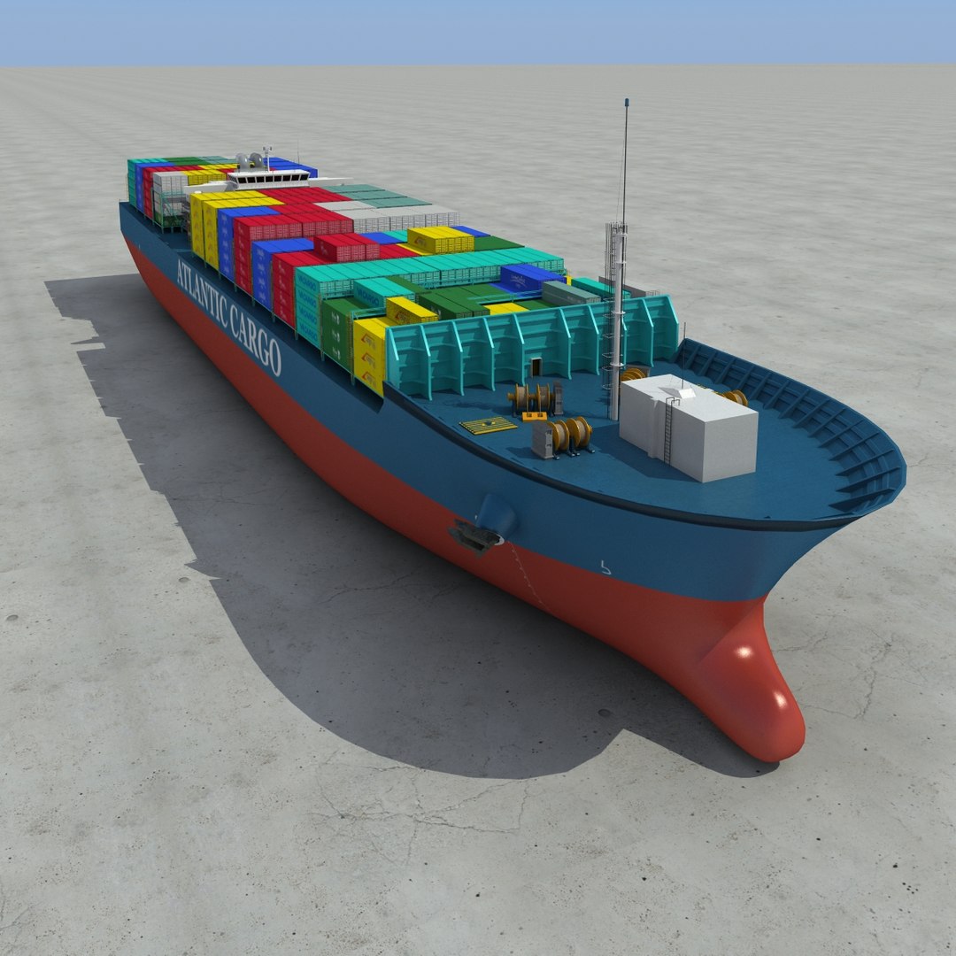 Realistic Cargo Ship 3d Model