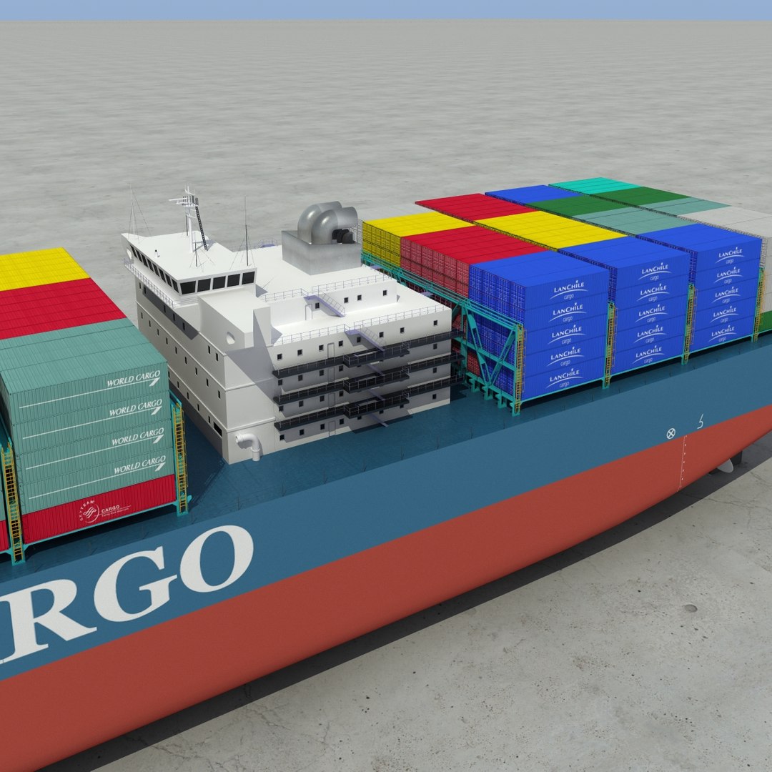 Realistic Cargo Ship 3d Model