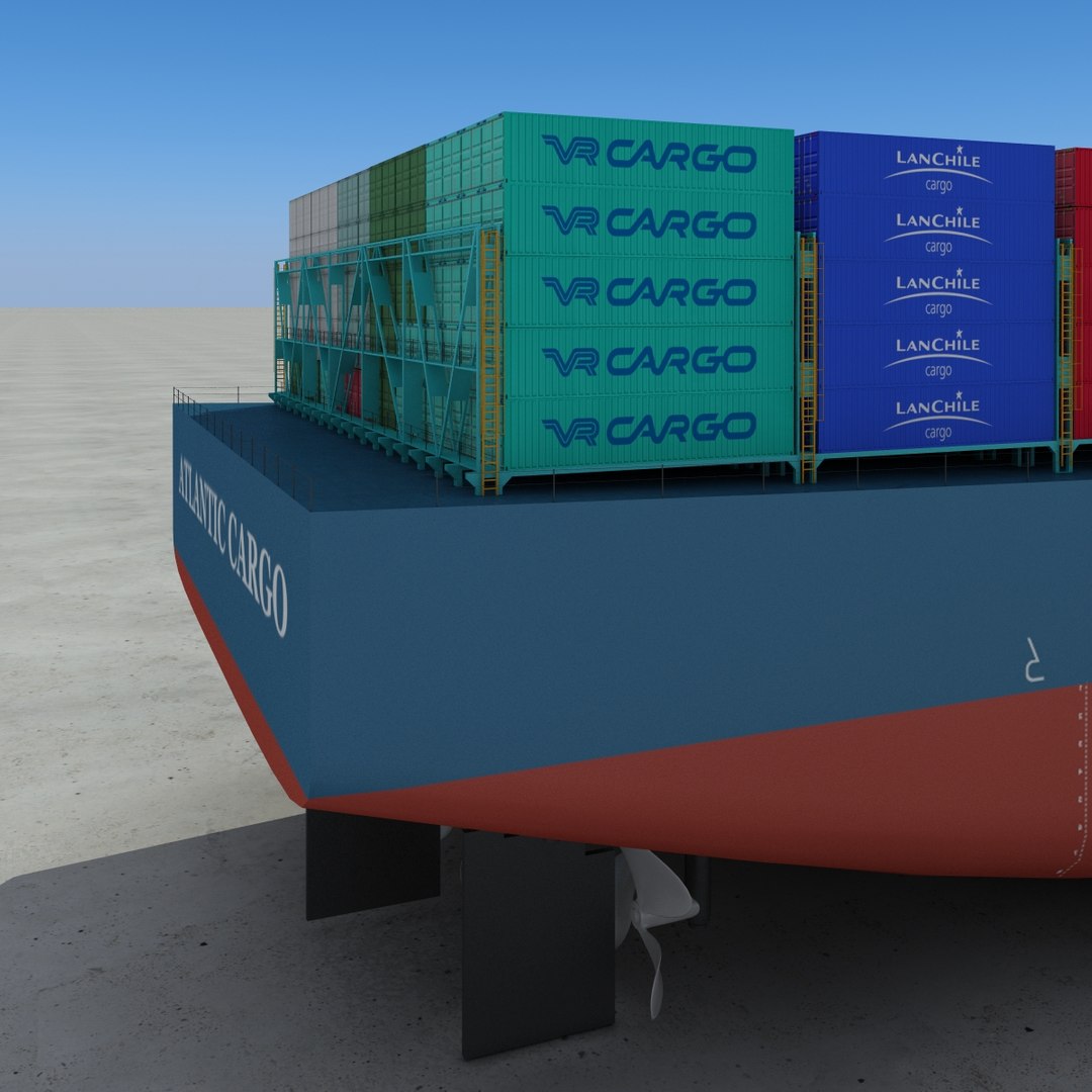 Realistic Cargo Ship 3d Model