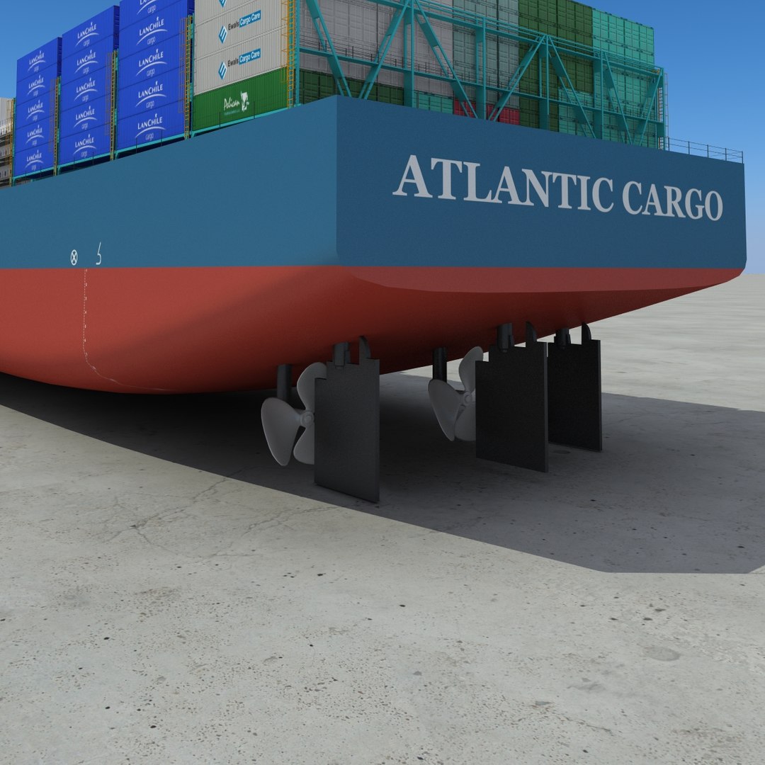 Realistic Cargo Ship 3d Model
