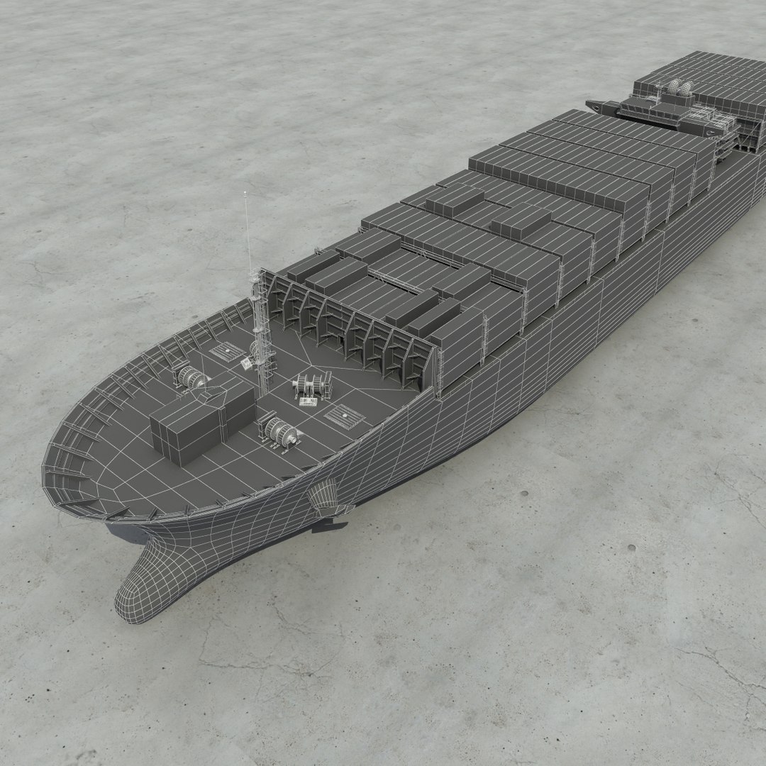 Realistic Cargo Ship 3d Model