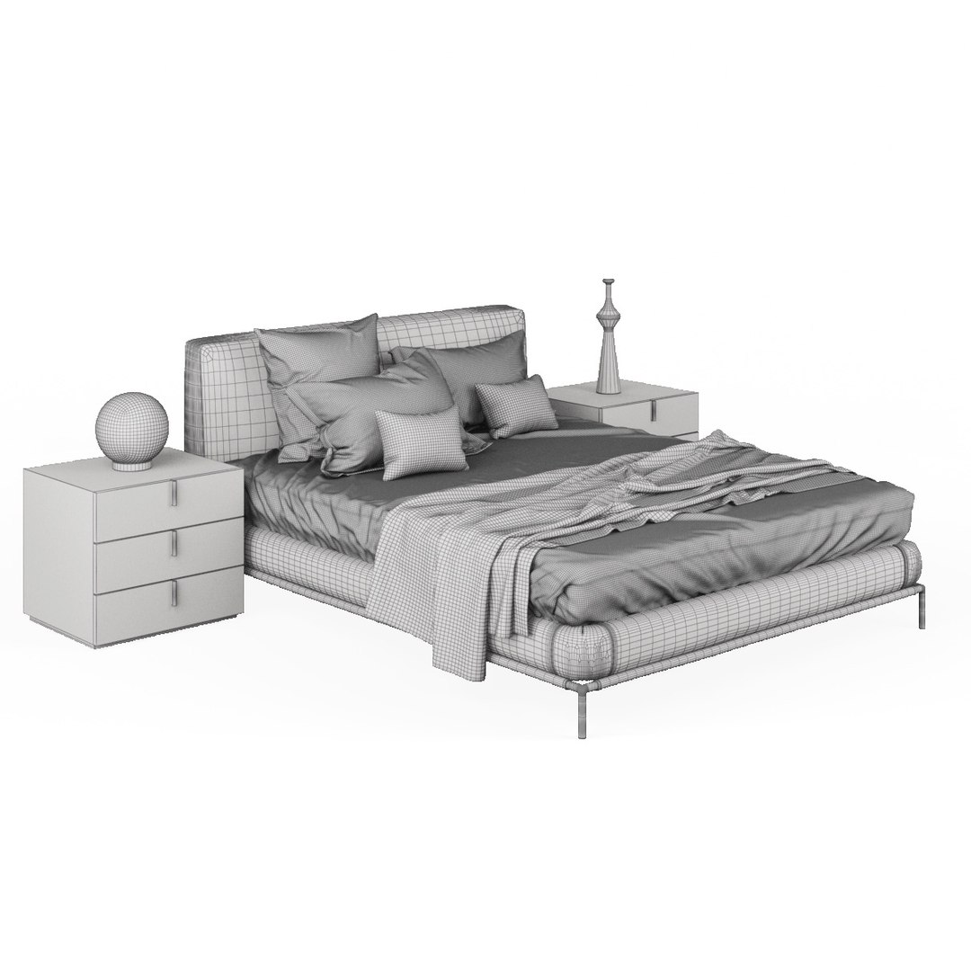 Bed Flou Icon 3D Model - TurboSquid 1336421