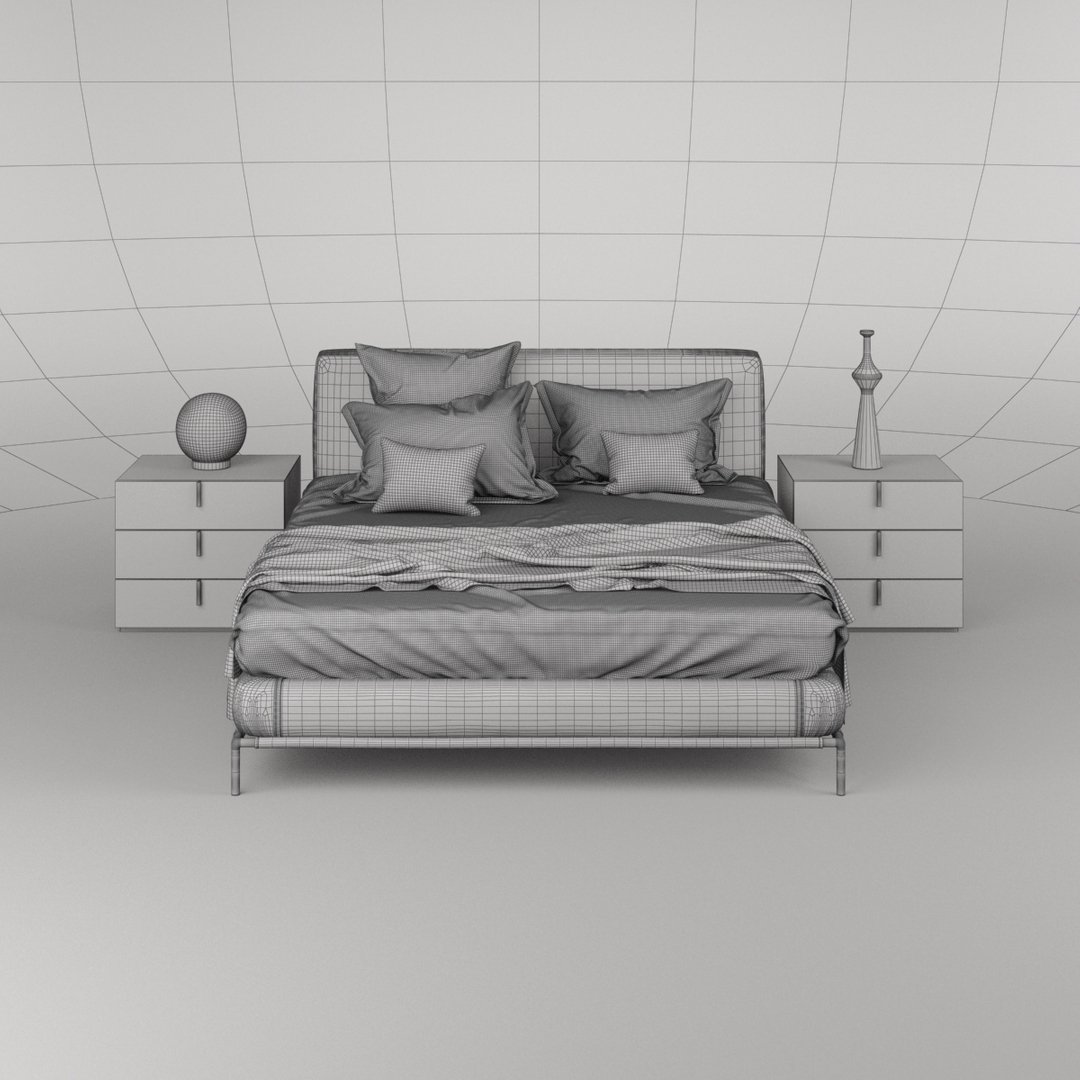 Bed Flou Icon 3D Model - TurboSquid 1336421